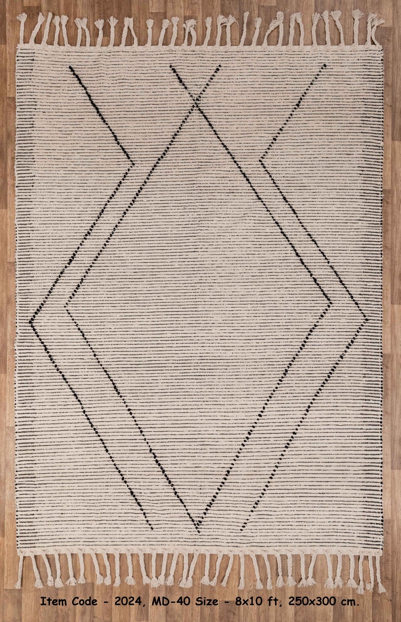 Bohemian Moroccan Decor Inspired Hand Woven Boho Cotton Rug - Etsy