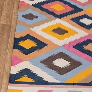 8x10 Rug Fun Colors High Quality Hand Woven Flatweave Kilim Rug ...