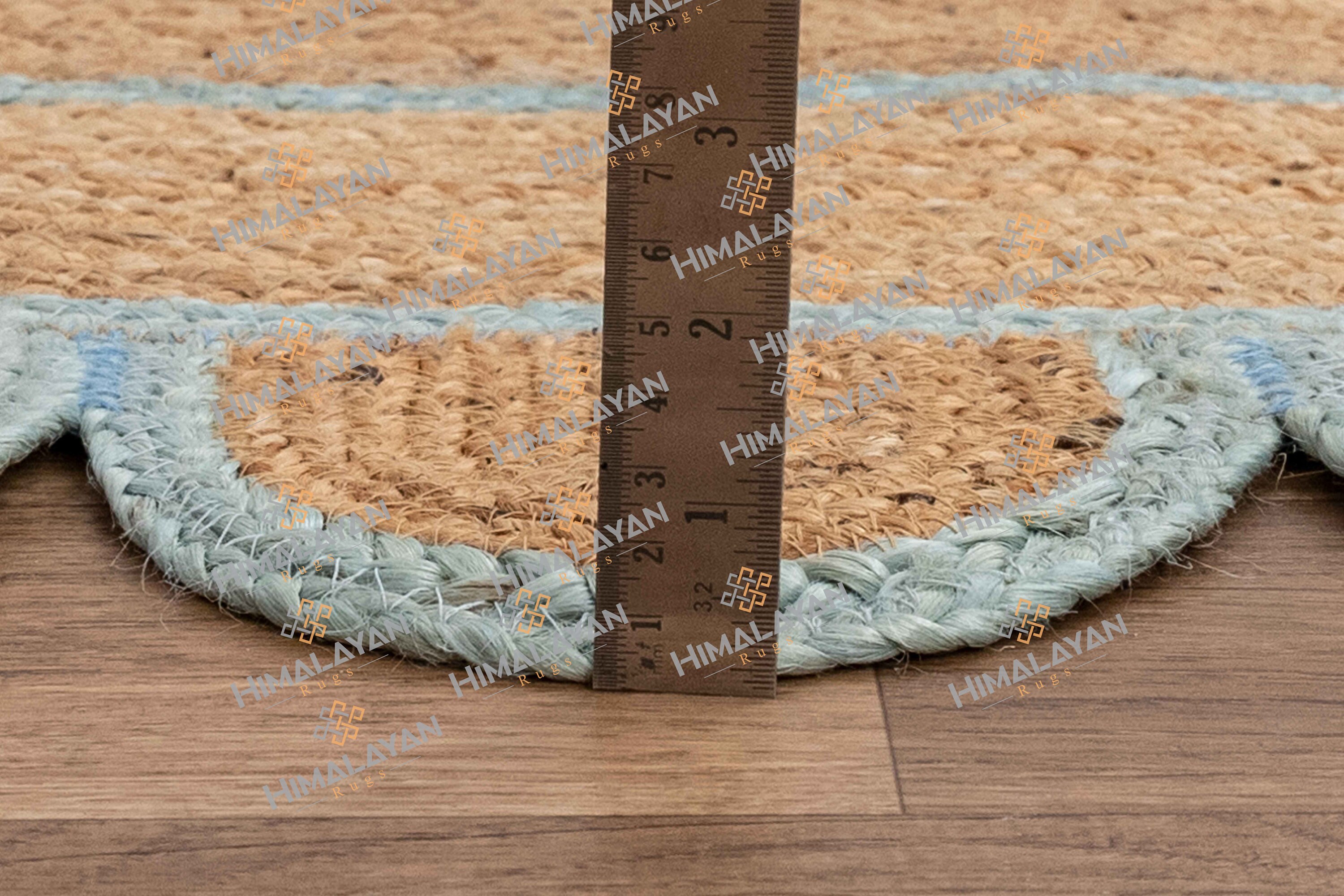 Scalloped Jute Rug Light Blue Jute Scallop Boho Decor - Etsy