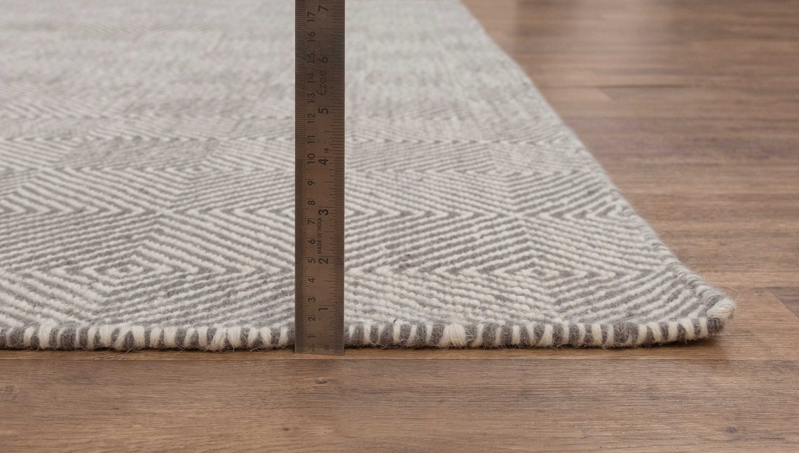 Wool Grey Ivory Flatweave Hand Woven High Quality Rug CUSTOM | Etsy