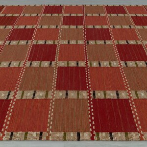 Red Rust Swedish Scandinavian Inspired High Quality Hand Woven Wool Rug ...