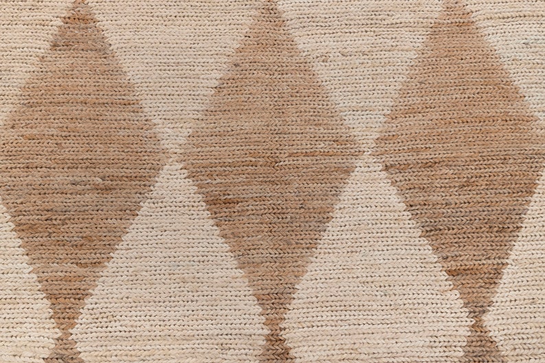 Natural Jute Gold Beige Diamond Design High Quality Hand Woven Boho ...