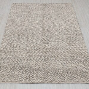 Light Grey Brown Chunky Pebble Natural Non Dyed Wool Handwoven High ...