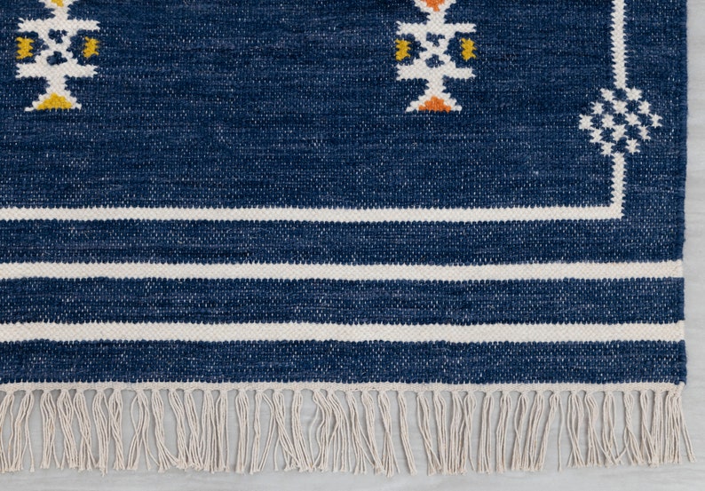 Blue Bohemian Boho Moroccan Rug Hand Woven Bohemian Decor Inspired ...