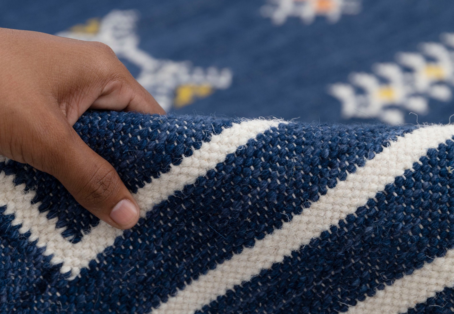 Blue Bohemian Boho Moroccan Rug Hand Woven Bohemian Decor - Etsy