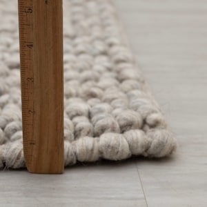 Light Grey Brown Chunky Pebble Natural Non Dyed Wool Handwoven High ...