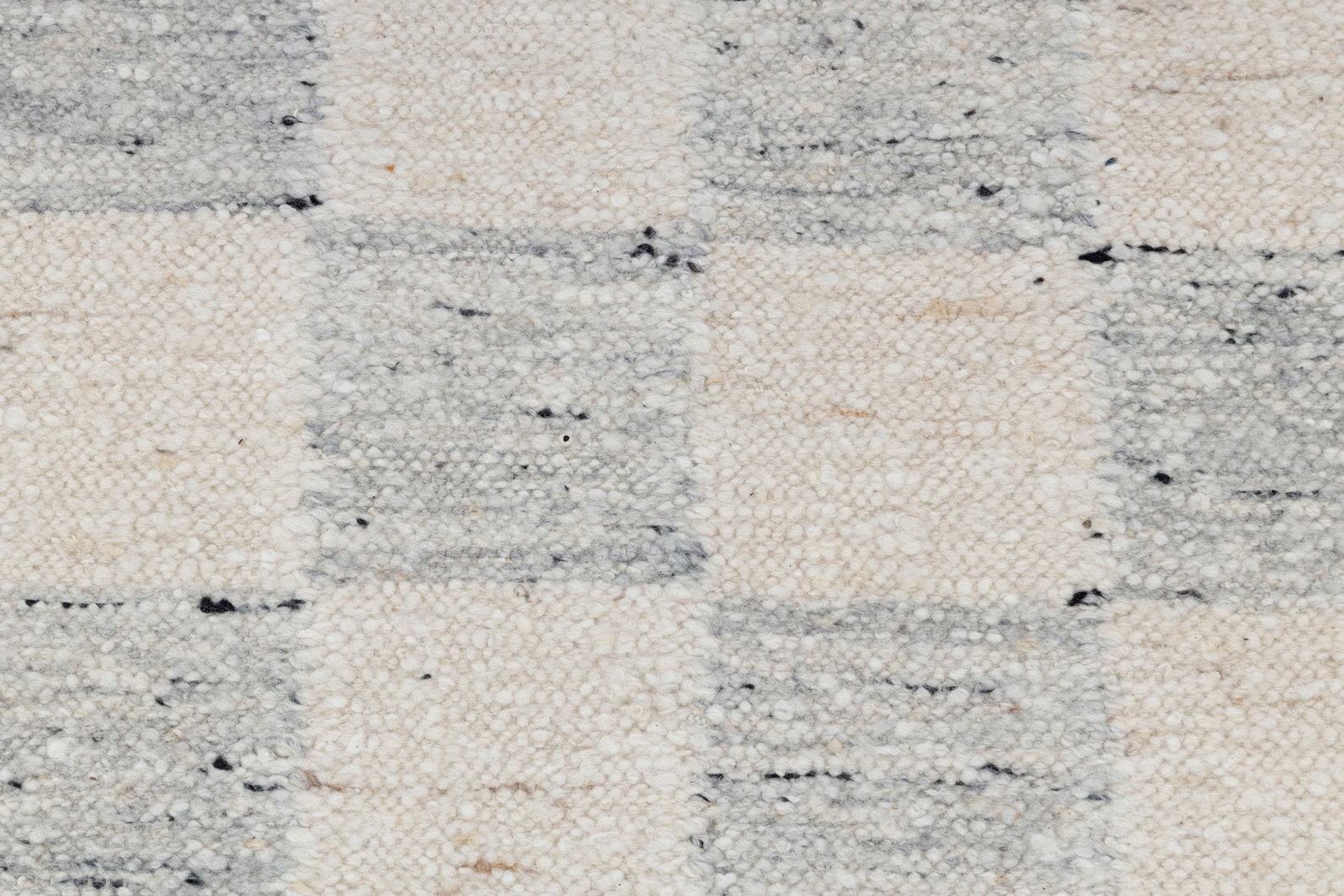 Ivory Grey Cheque Pattern Design Rug Wool Moroccan Inspired - Etsy