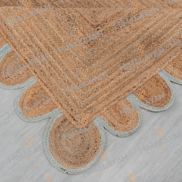 Light Blue and White Rug - Etsy