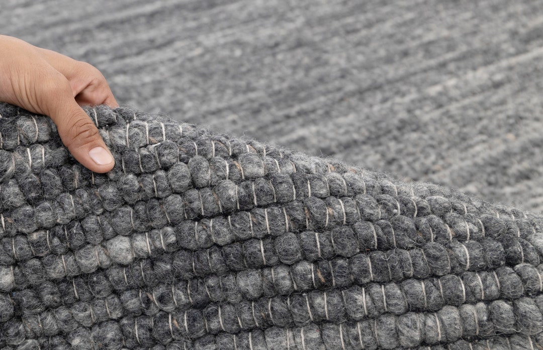 Charcoal High Quality Chunky Wool Felted Nordic Scandinavian - Etsy