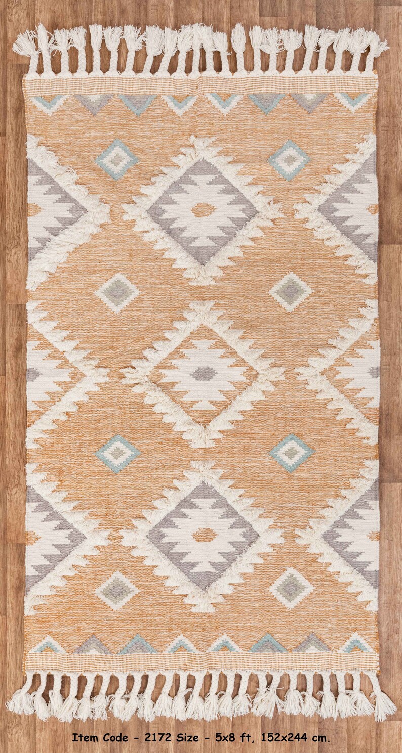 Mustard Gold Handwoven Wool Bohemian Moroccan Rug Boho Rug - Etsy