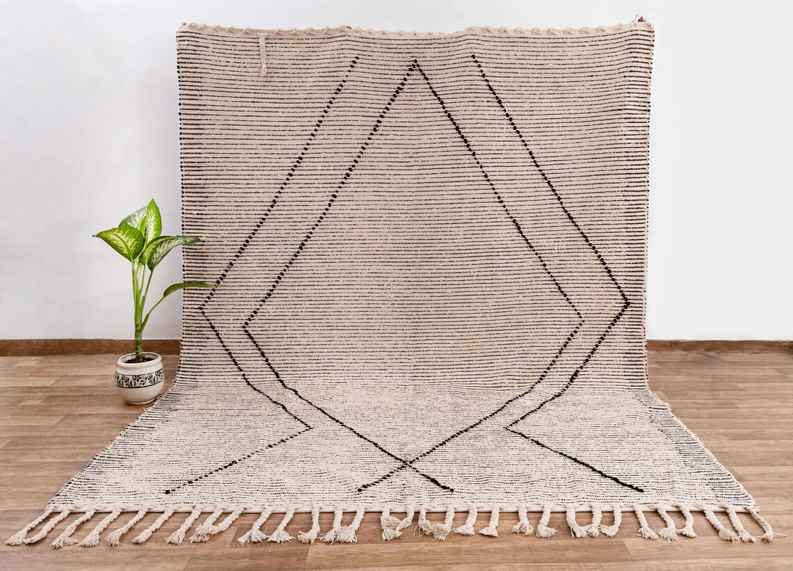 Bohemian Moroccan Decor Inspired Hand Woven Boho Cotton Rug - Etsy
