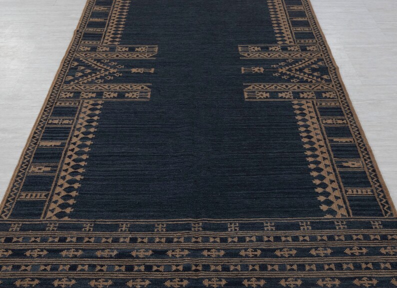 Blue Brown Gold Bohemian Boho Moroccan Rug Hand Woven Bohemian - Etsy
