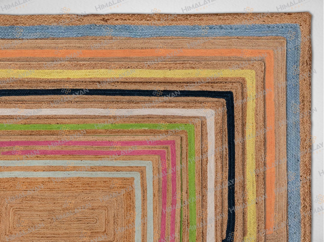 Rectangle Shape Jute Rugs Boho Decor Rug, Area Rug, Handwoven Jute Rug ...