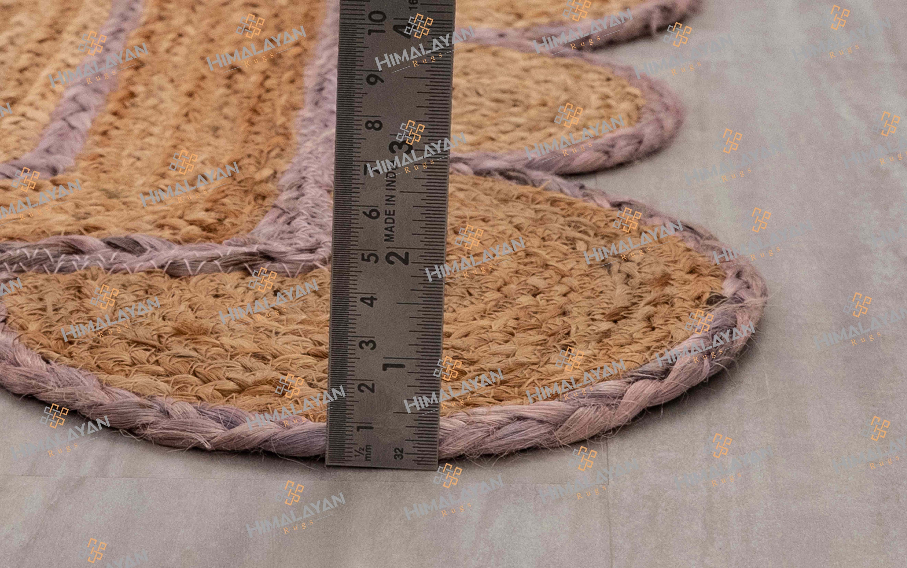 Scallop Jute Lavender Hand Made Rugbohemian Decor Inspire | Etsy