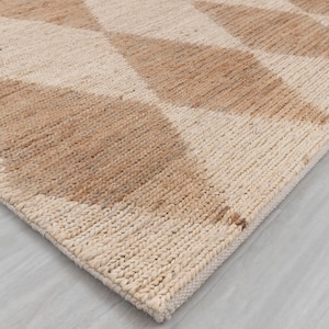 Natural Jute Gold Beige Diamond Design High Quality Hand Woven Boho ...