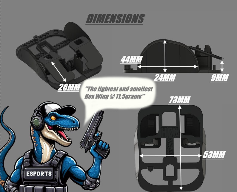 Razer Viper V2 Pro Mod Ultralight 3d Printed Carbon 11.5grams, Small ...