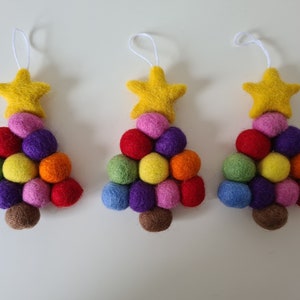 The Original Single or Multiple Felt Ball Christmas Tree Decorations ...