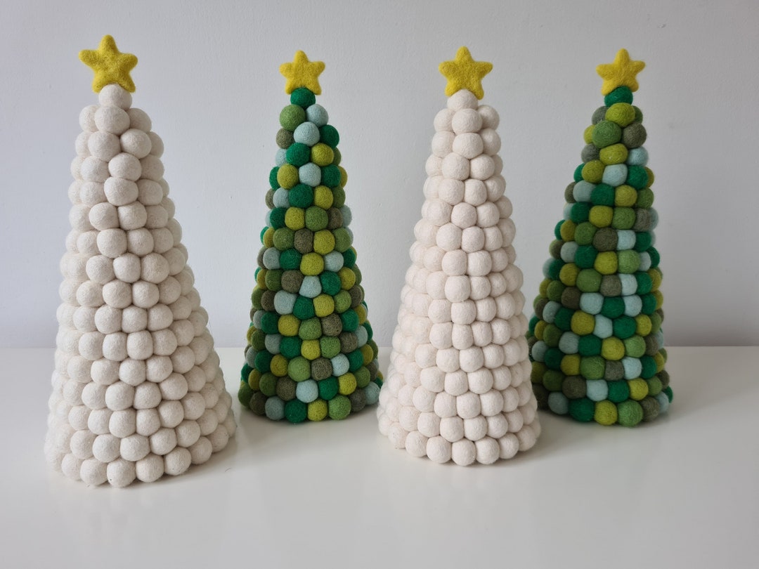 Felt Wool Ball Tree Decoration, Great for Christmas & Home Decor ...