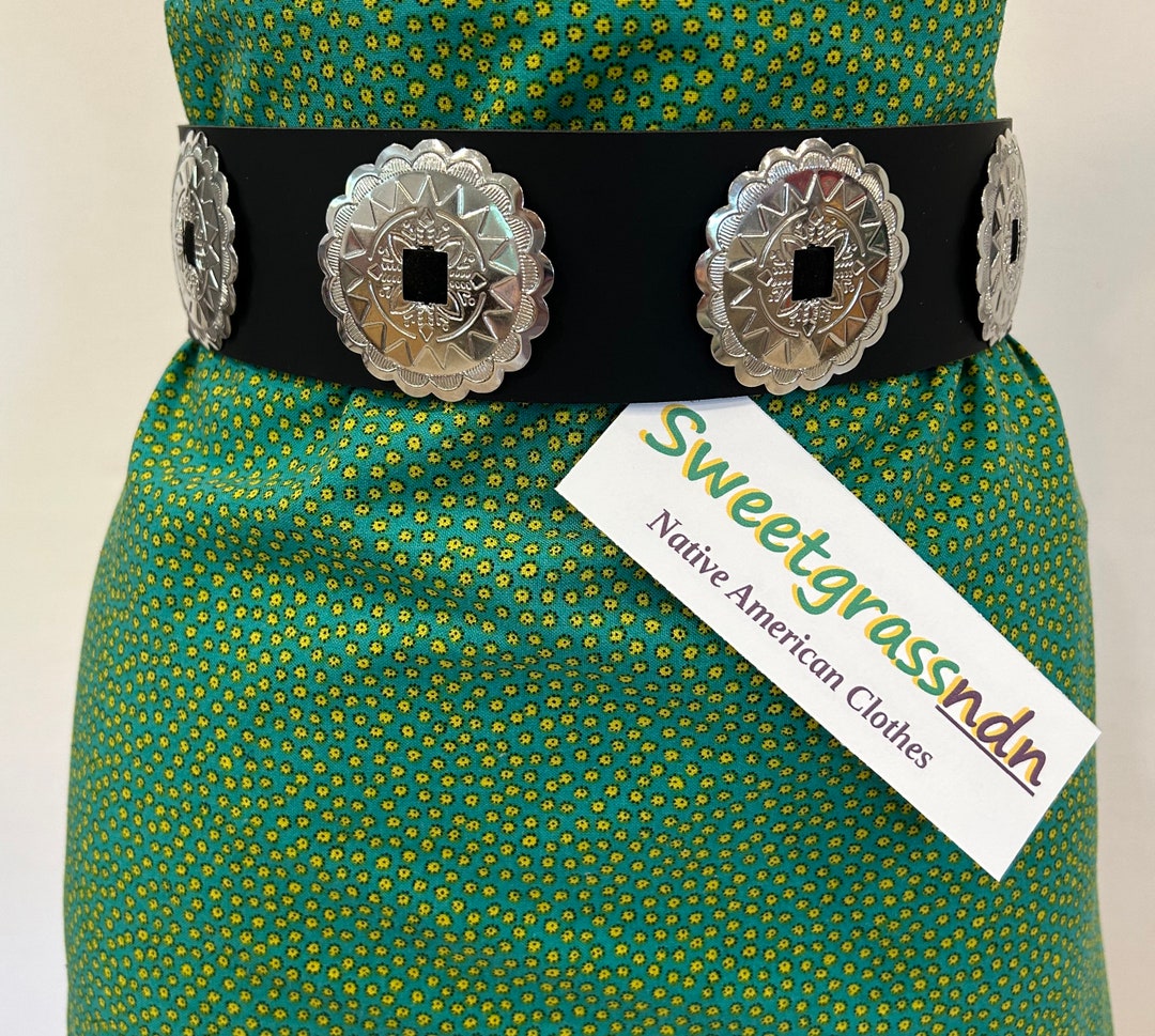 Native American Pow Wow Traditional Style BLACK Leather CONCHO Belt - Etsy