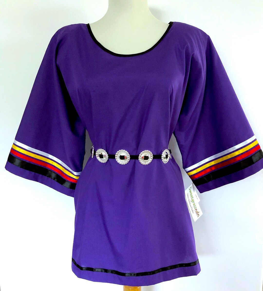 Native American Traditional Ladies Pow Wow DEEP PURPLE Ribbon Blouse ...