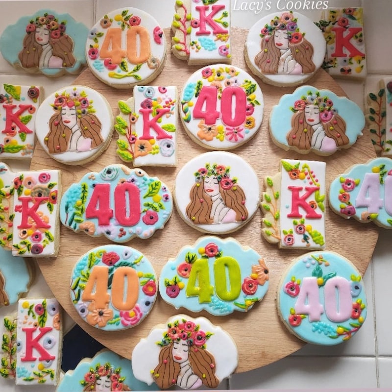 Happy Birthday 40th Cookies - Etsy