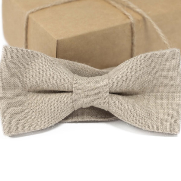 Beige Bow Tie - Etsy