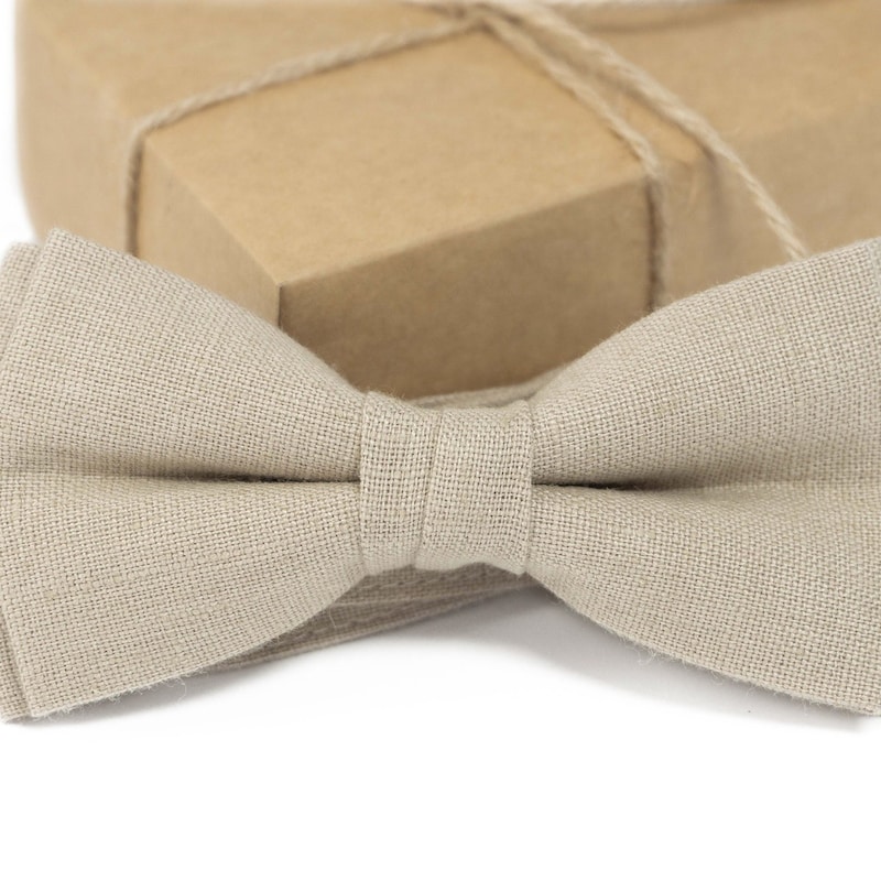 Beige Bow Tie - Etsy