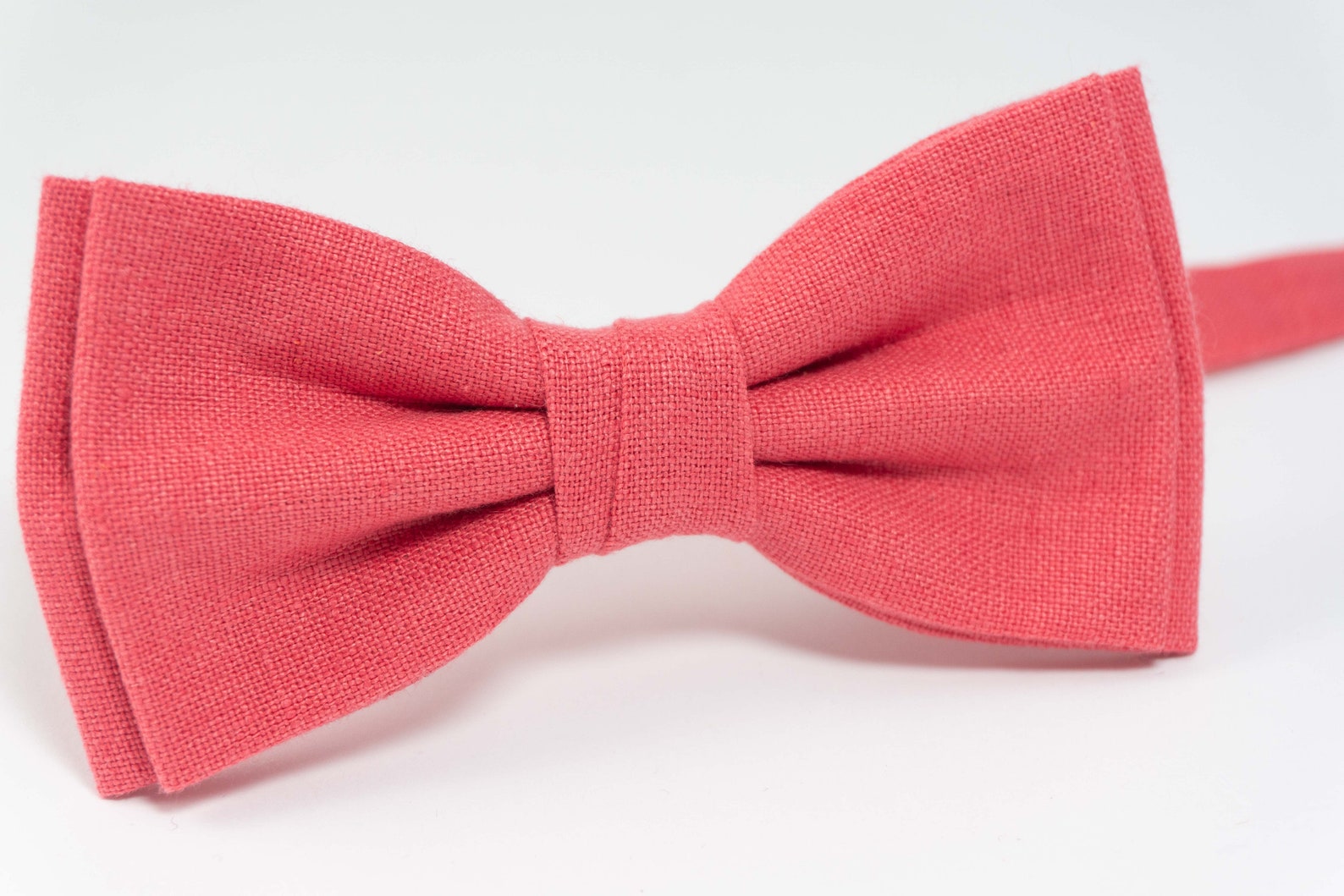 Coral Bow Tie | Coral Wedding Ties and Pocket Squares - Etsy