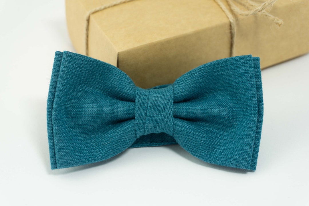 Dark Cyan Bow Tie | Dark Cyan Linen Bow Tie, Dark Cyan Weddings ...