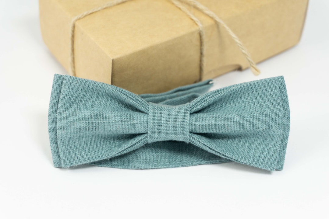 Deep Sea Linen Bow Tie - Stylish Wedding Accessory for Men, Groom ...