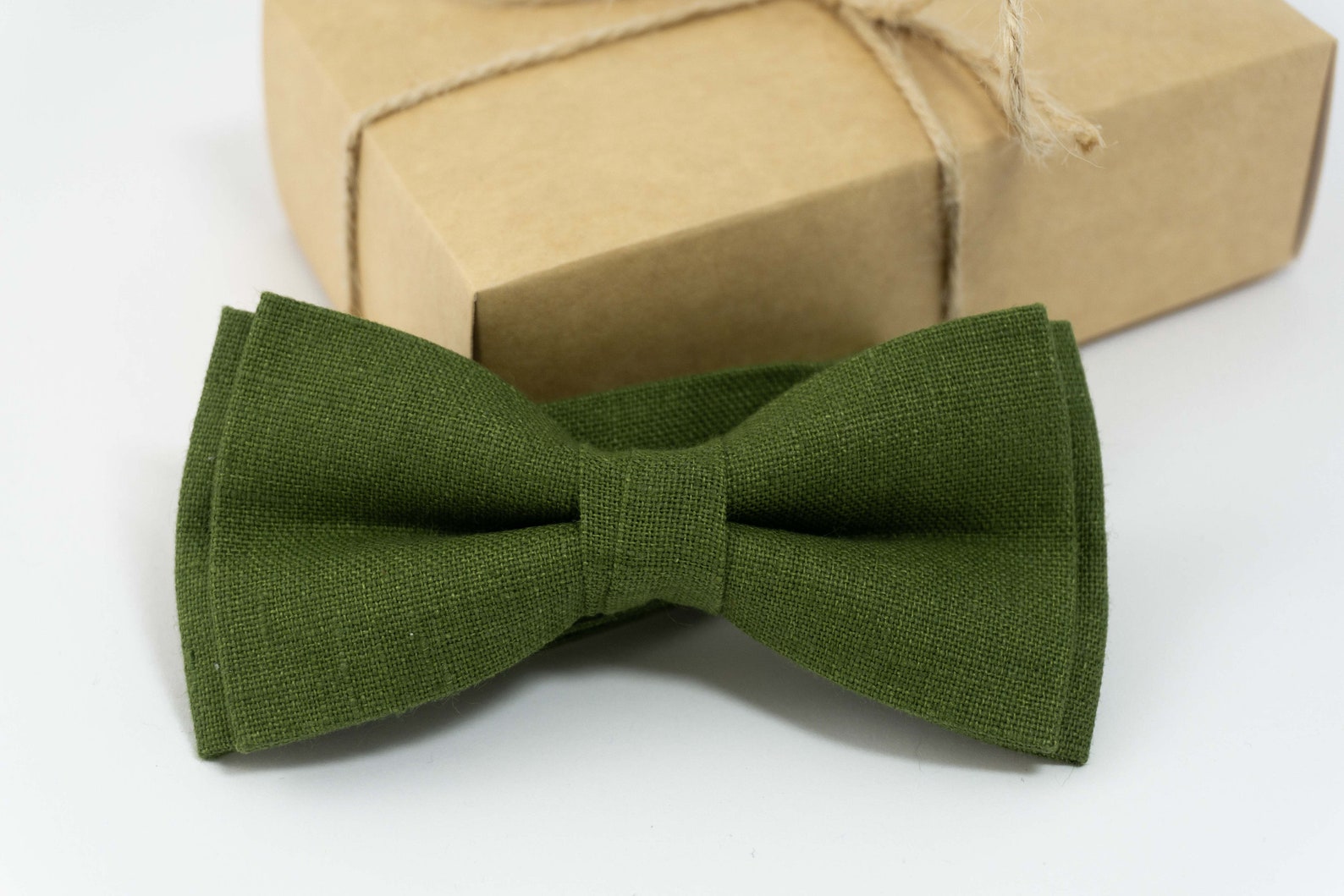 Olive Green Linen Bow Tie, Olive Green Bow Tie, Baby Bow Tie, Boys Bow ...