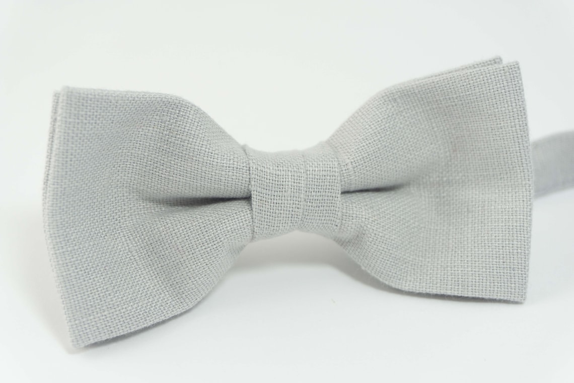 Light Gray Wedding Bow Tie Light Gray Pre-tied Bow Tie - Etsy