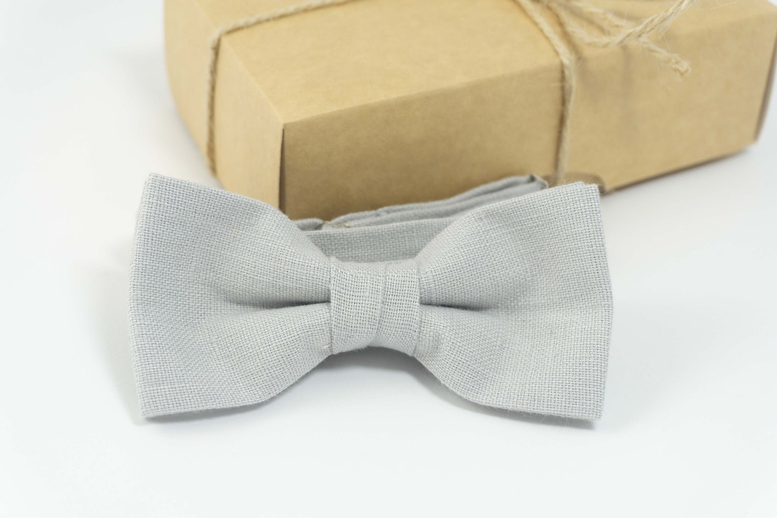 Light Gray Wedding Bow Tie Light Gray Pre-tied Bow Tie - Etsy