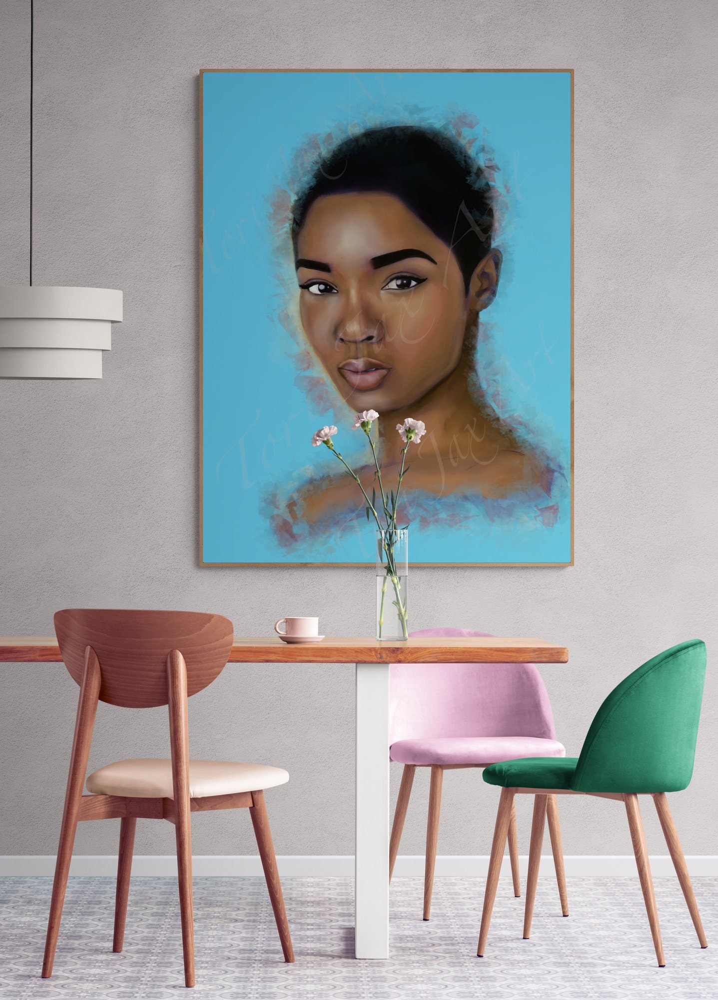 Art & Collectibles Drawing & Illustration Digital Pop Color Portrait ...