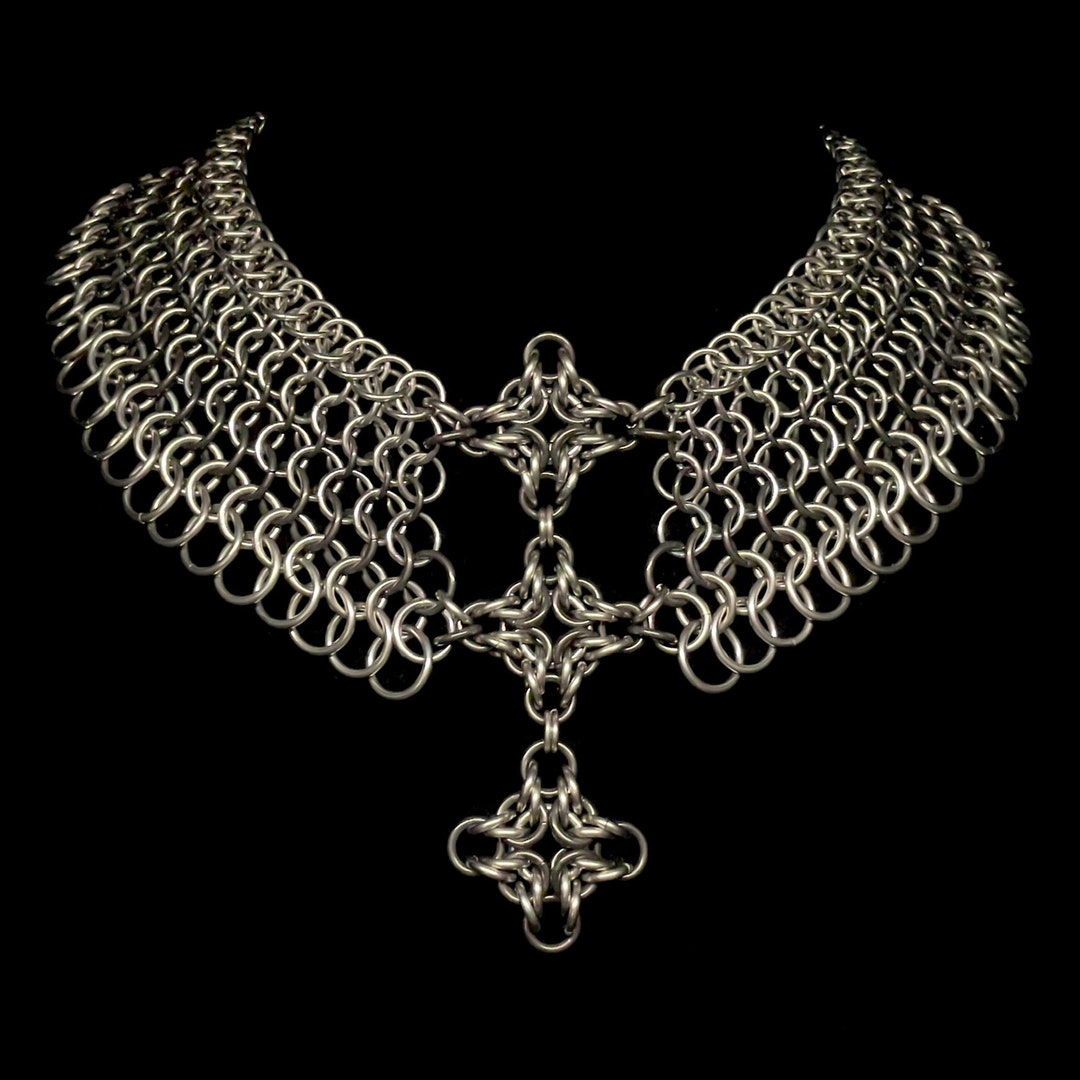 Chainmail Collar/choker Necklace, One of a Kind Jewelry, Statement ...
