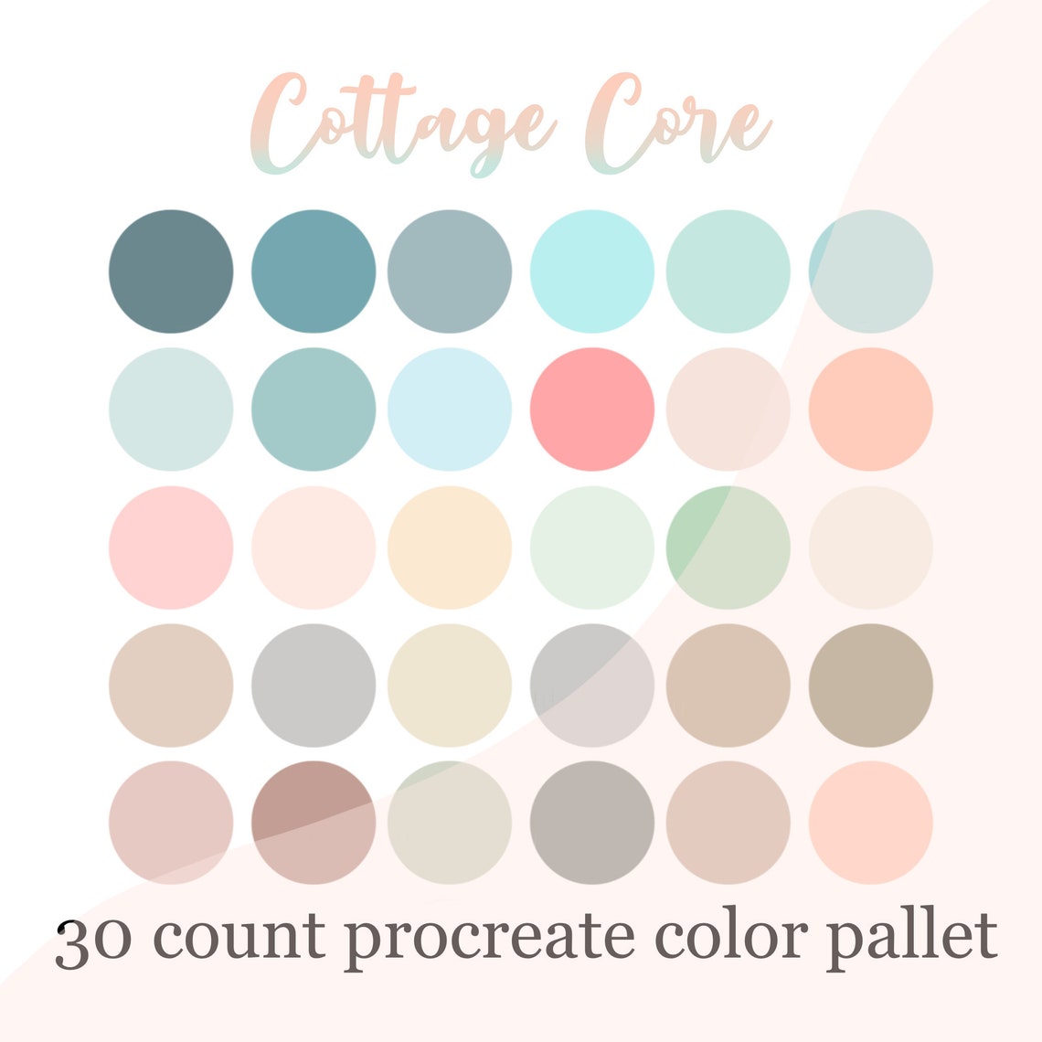 Cottage core procreate palette / pastel/ color palette/ | Etsy