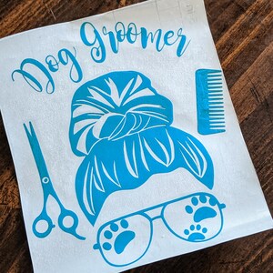 Messy Bun Dog Groomer Skull Car Decal - Etsy