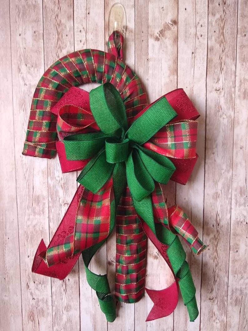 Christmas Candy Cane Shepard's Hook Front Door Decor - Etsy