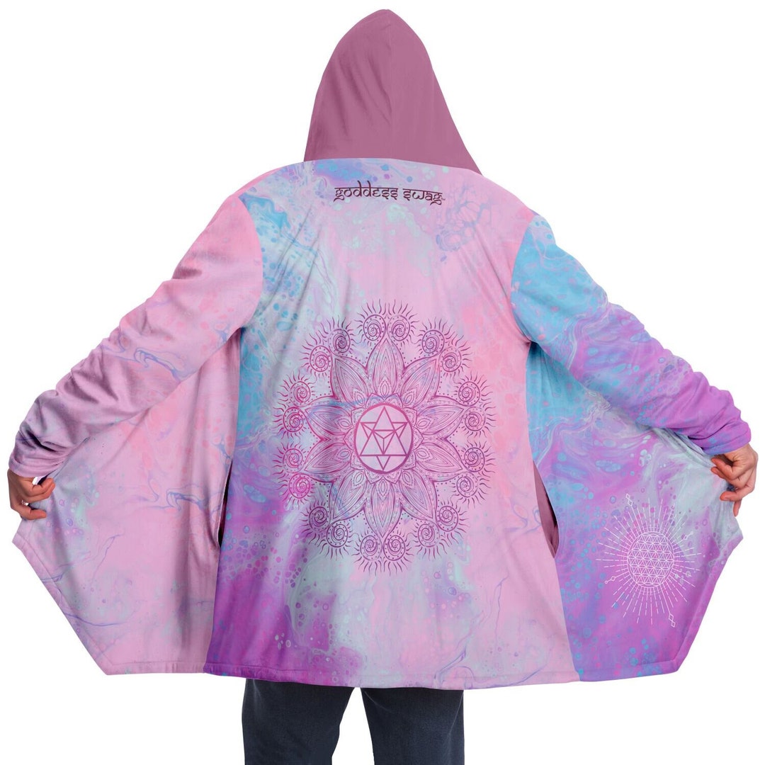 Soul Star Chakra Mandala Hooded Cloak. Festival Jacket. Rave Cloak ...