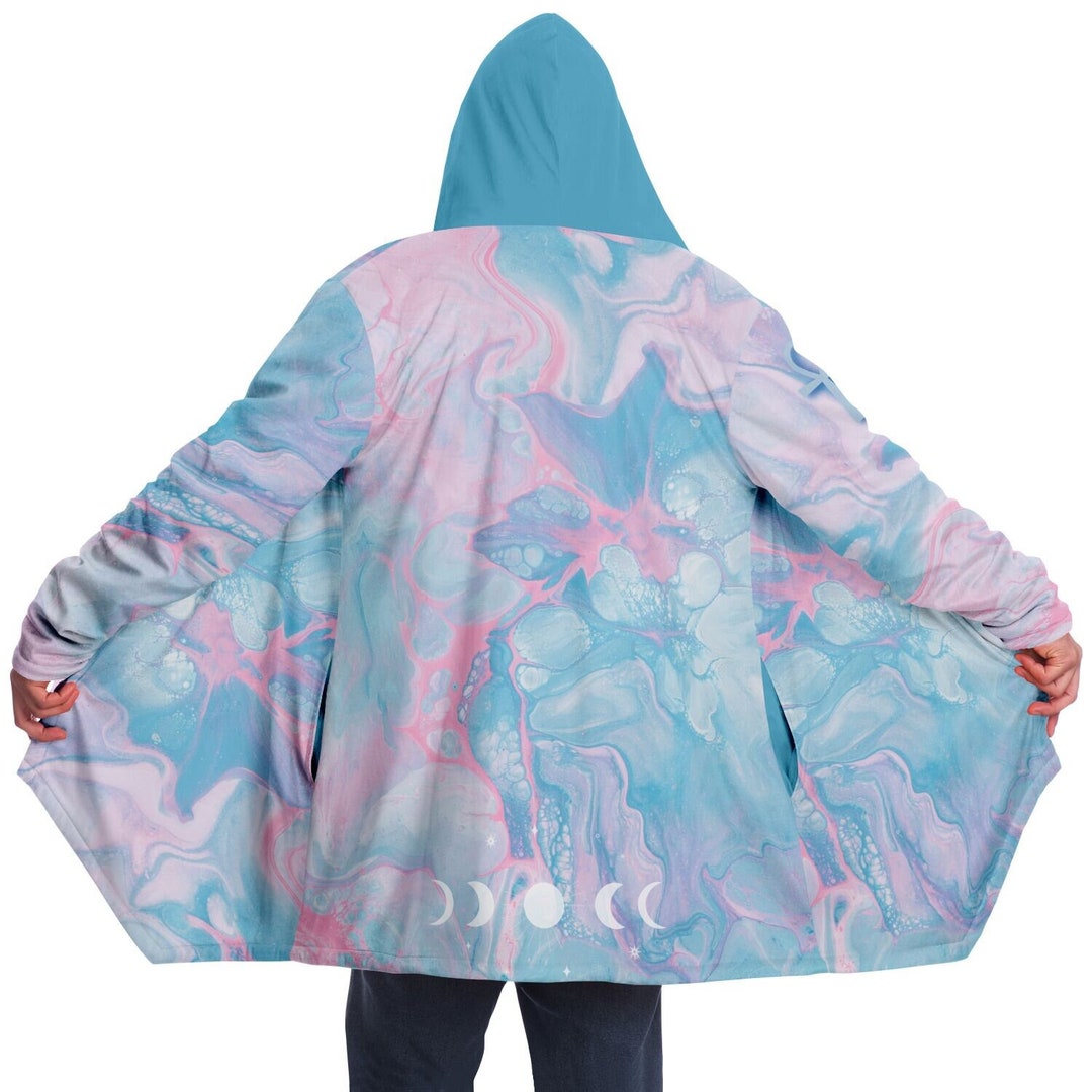 Blue Moon Seed of Life Ankh Hooded Cloak. Cloak With Hood. Festival ...