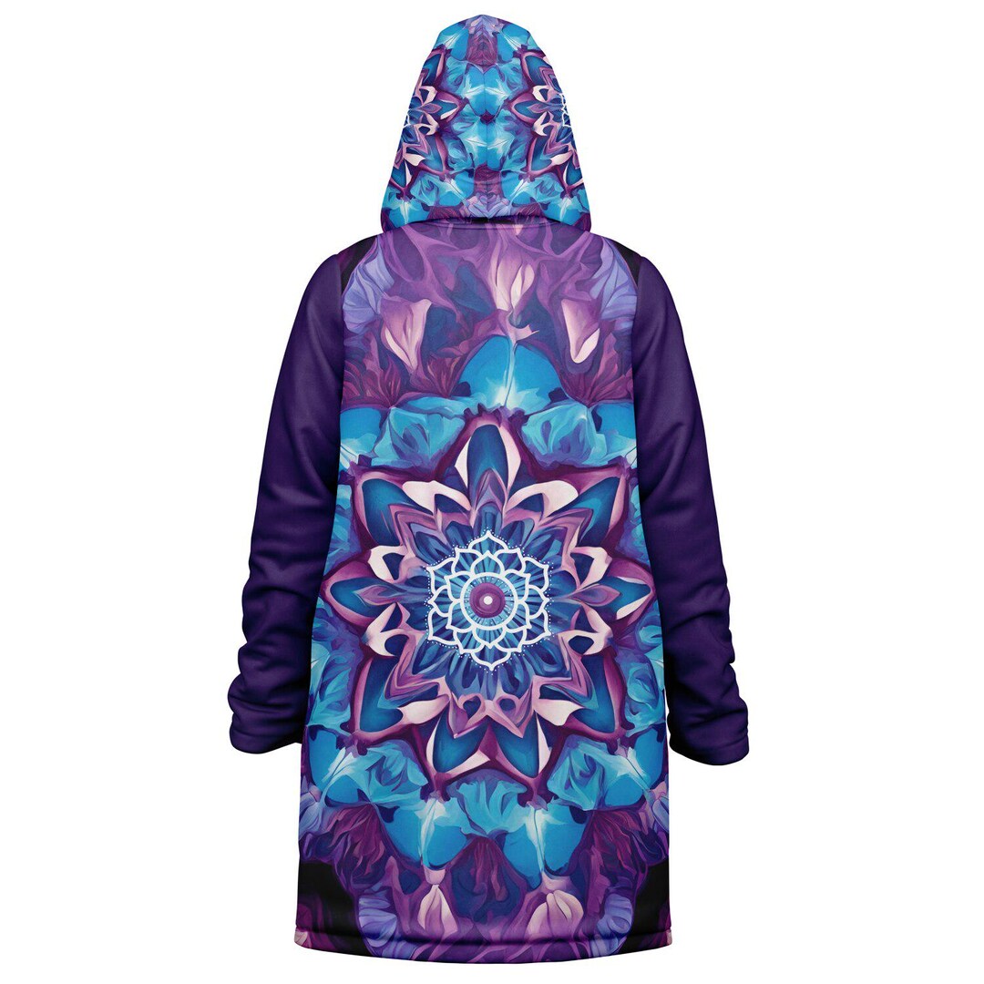 Indigo Dusk Zip up Hooded Cloak. Festival Jacket. Rave Cloak. Rave Hood ...