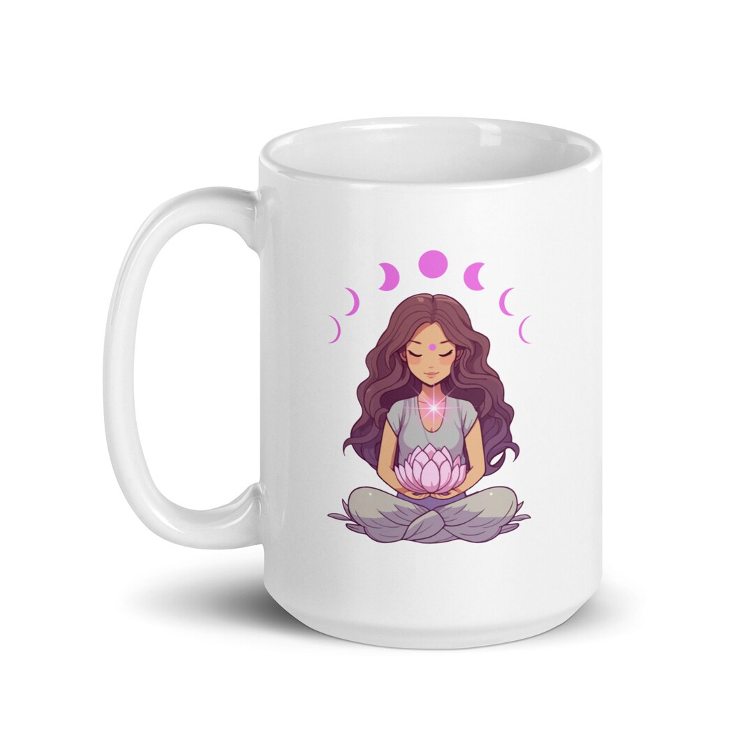 Zen Moon Goddess Coffee Mug. Moon Phases. Lotus. Gifts Under - Etsy