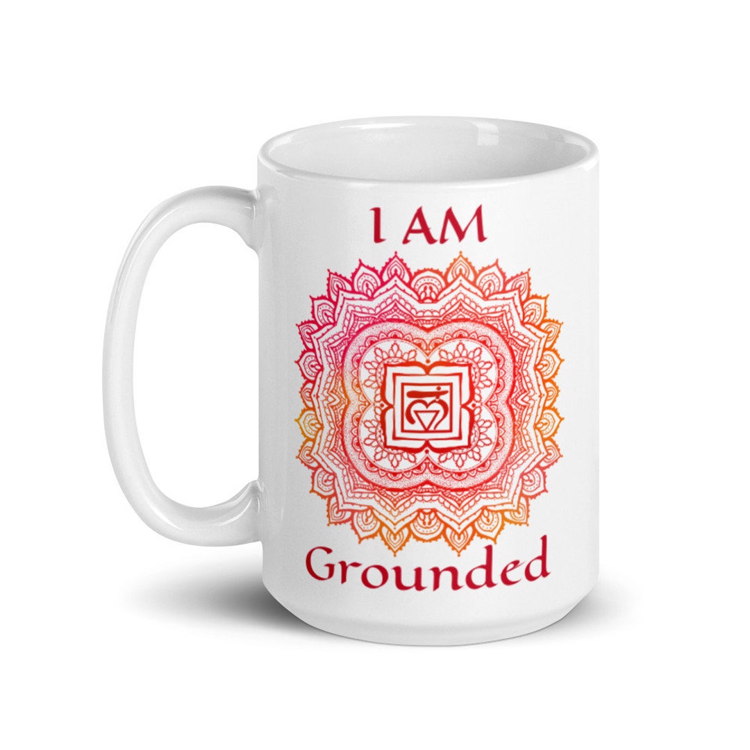 I AM Grounded Root Chakra Mandala Ceramic Coffee Mug. Spiritual Gift ...