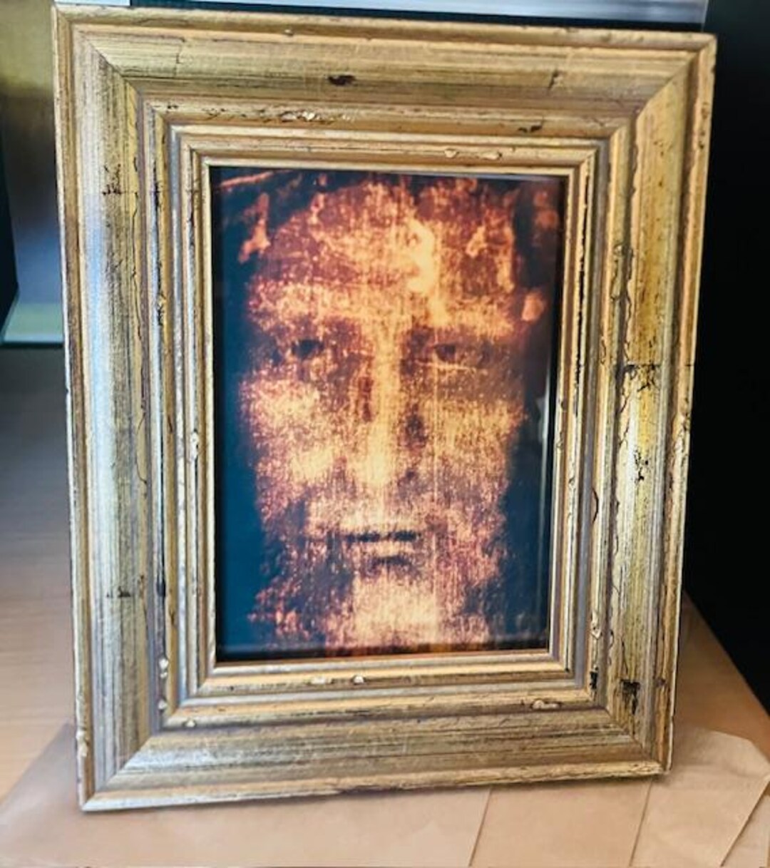 Veil of Manoppello + Shroud of Turin Holy Face in Vintage Frame 10.25 ...