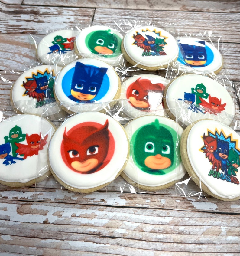 12 Count PJ Masks Themed Party Cookies Minecraft Decorated Sugar ...