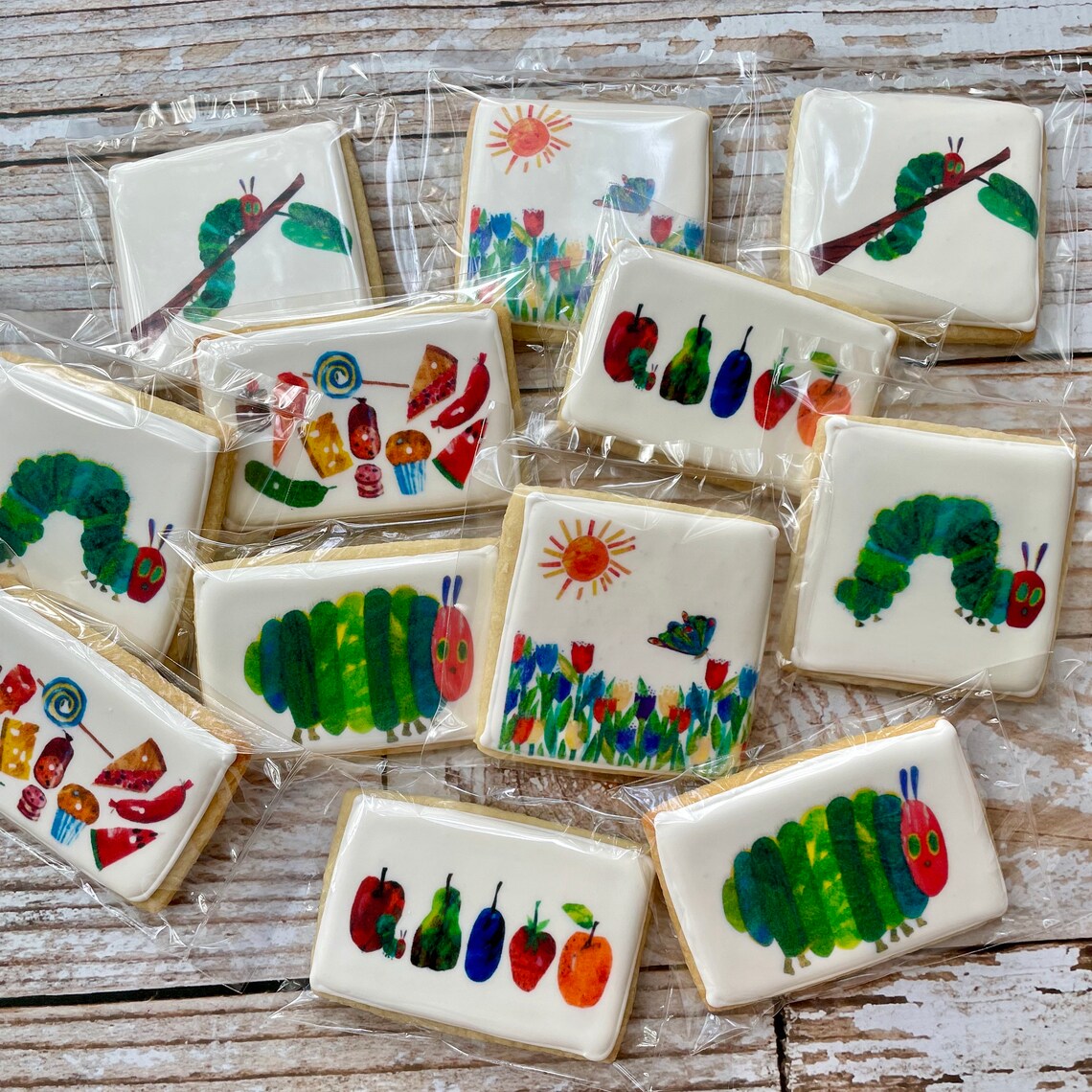 1 Dozen Hungry Caterpillar Themed Decorated Sugar Cookies - Etsy