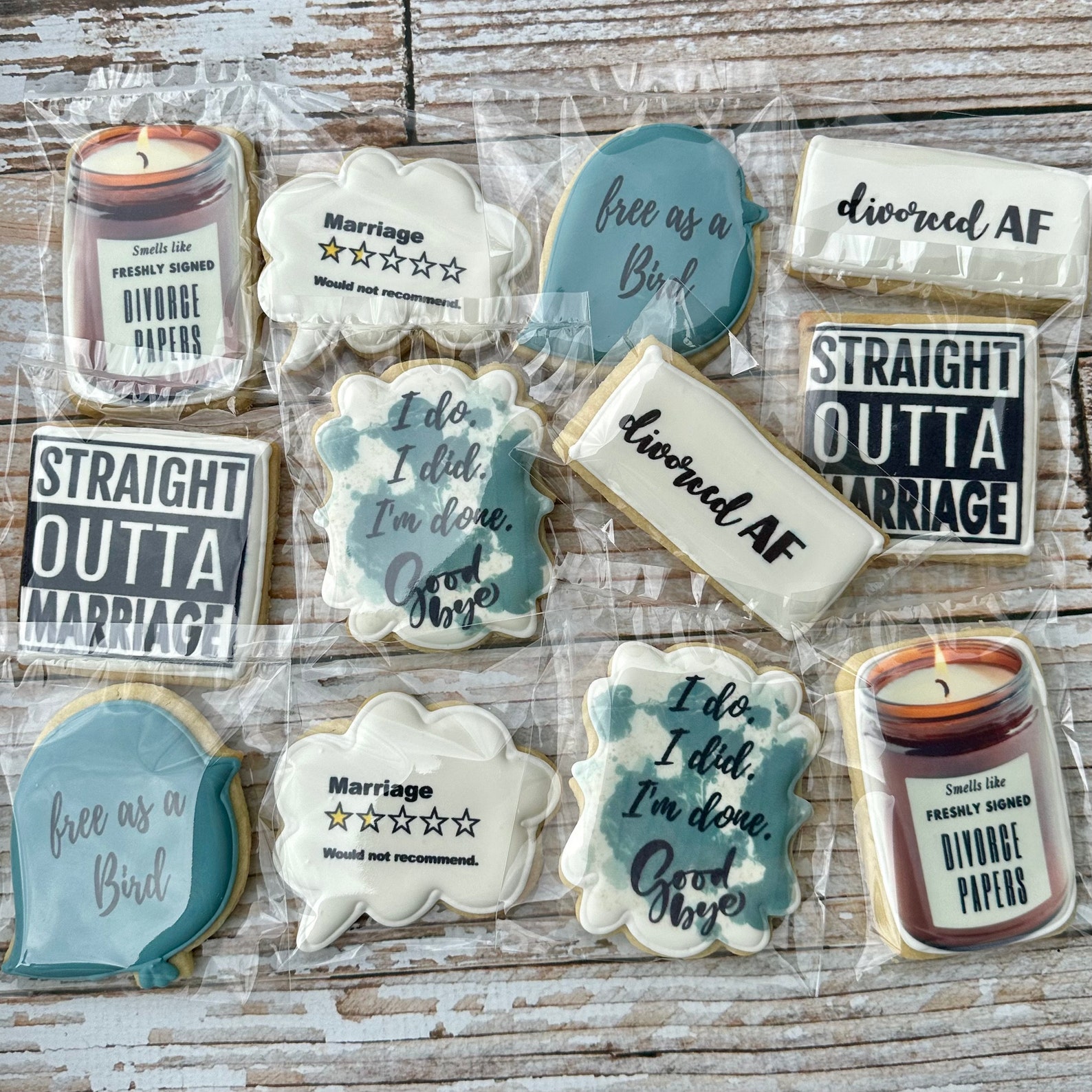 1 Dozen Divorced AF Themed Decorated Sugar Cookies Newly Divorced Gift ...