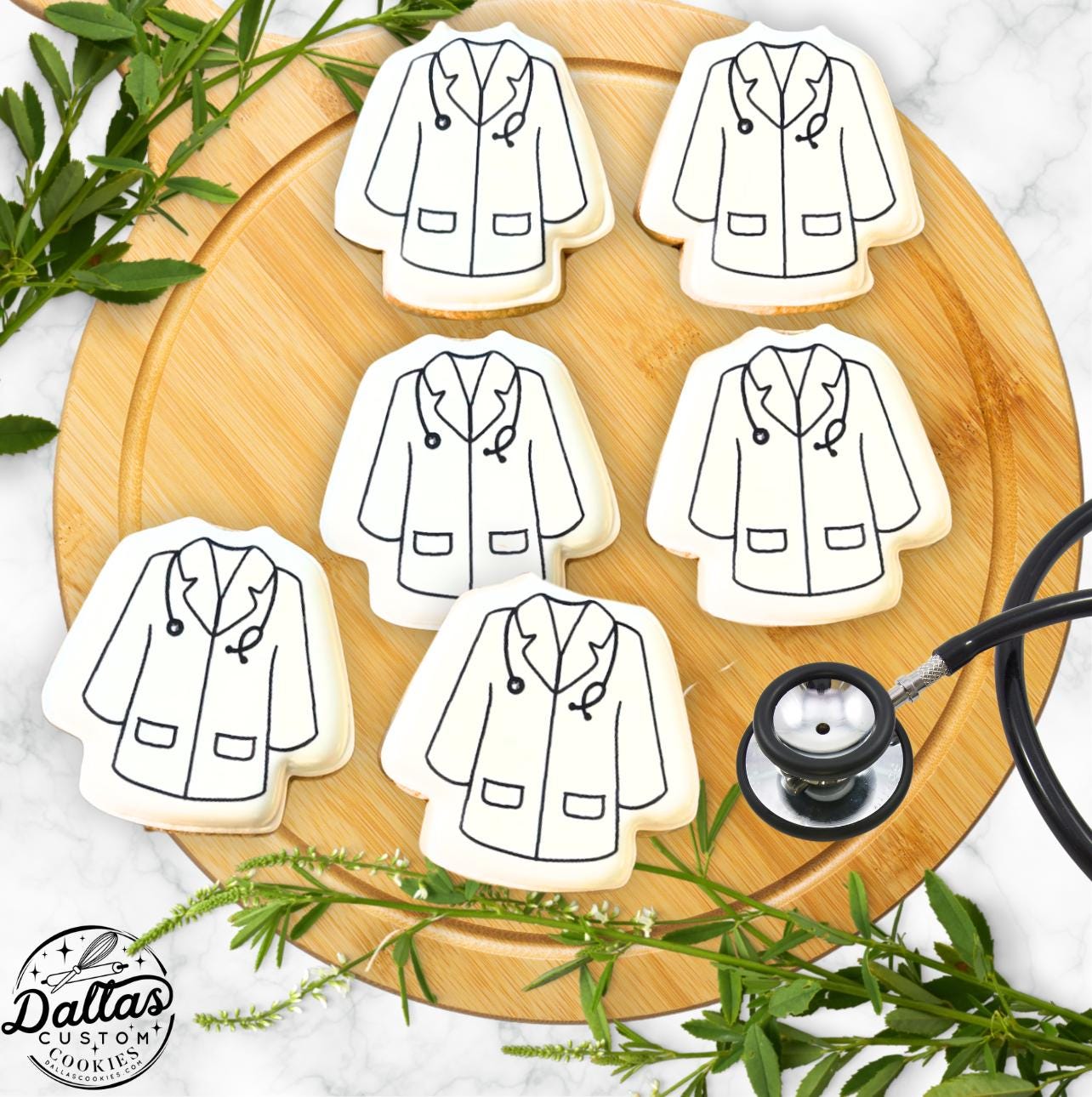 12 Count White Doctor Coat Jacket Dr Cookie Healthcare Lab Coats Themed ...