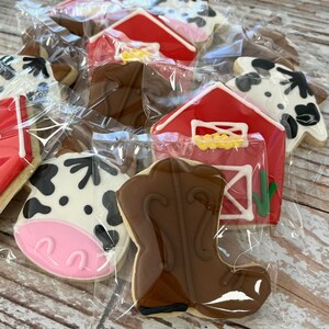 12 Count Cute Decorated Cow Barn Boots Farm Cookies Themed Cookie Gift ...