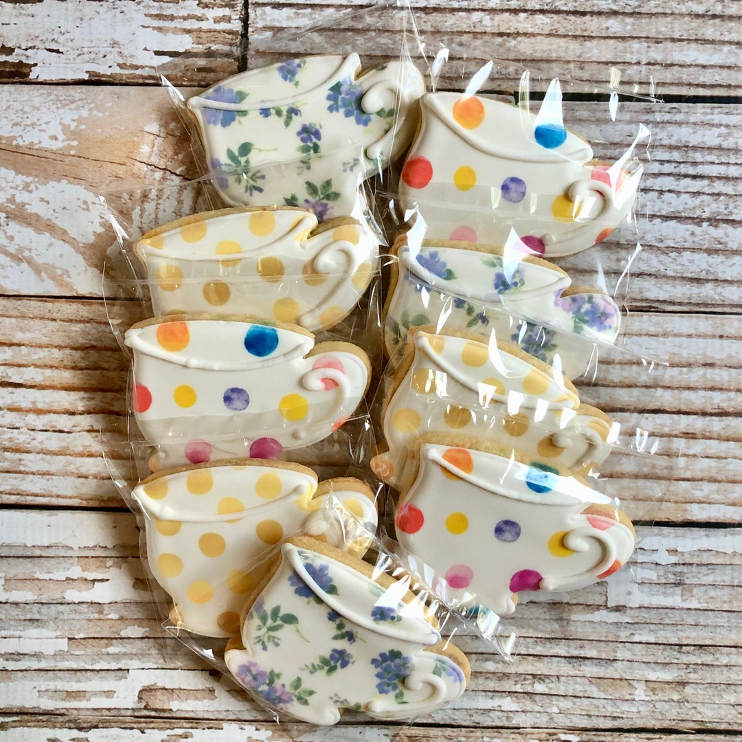 Tea Cup Cookies Decorated Sugar Cookies Tea Party Cookies Hostess Gift ...